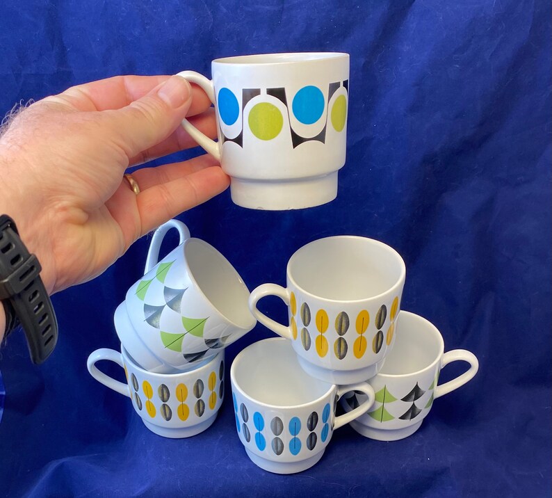 Tams Mid Century Modern Stacking Cups 1966 Set of Seven Tams - Etsy