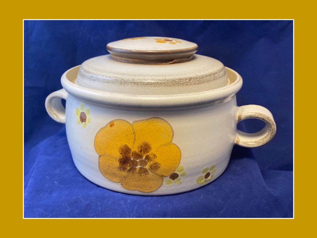 Denby Minstrel Covered Casserole Dish, 2 QT Stoneware Baker / Casserole ...