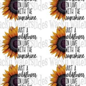 Sunflower Clear Waterslide for Tumblers, Popular Waterslide, Floral ...