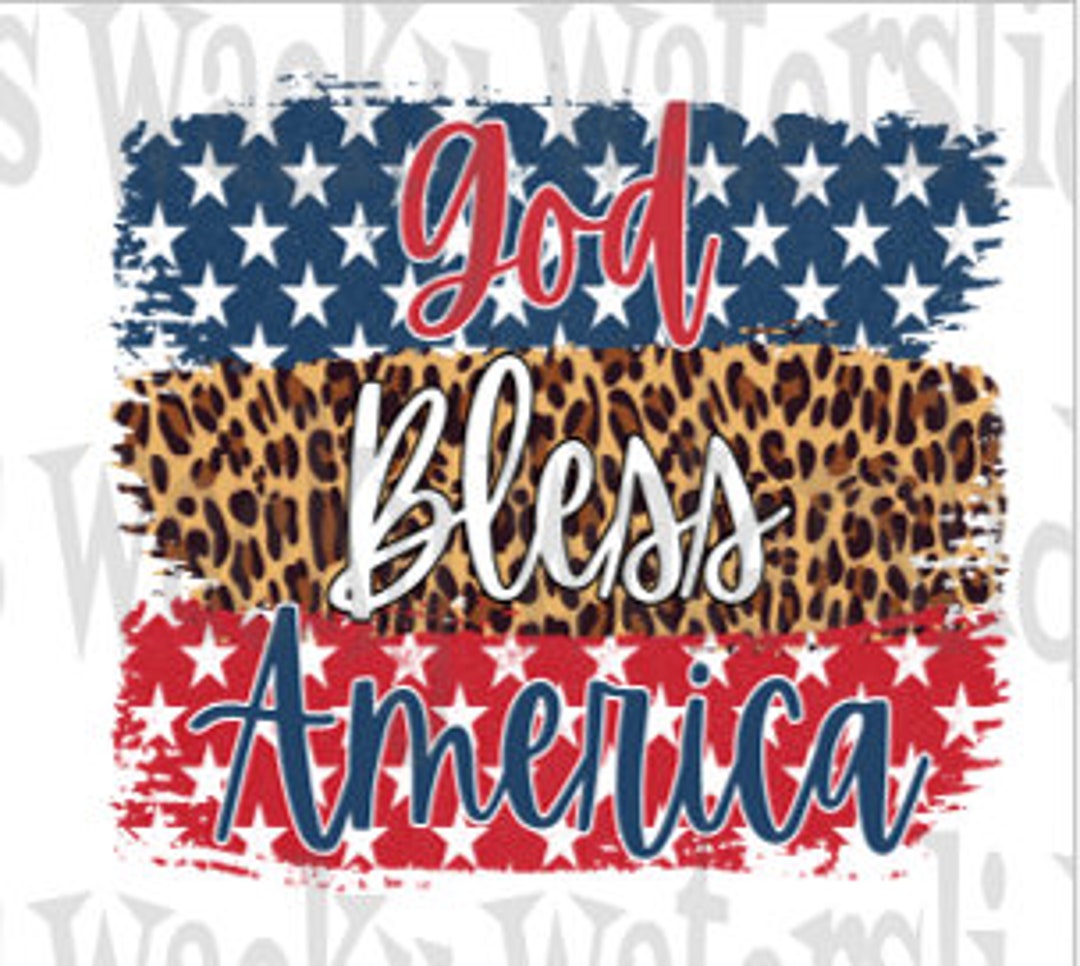 God Bless America Red White and Blue Clear Waterslide for - Etsy