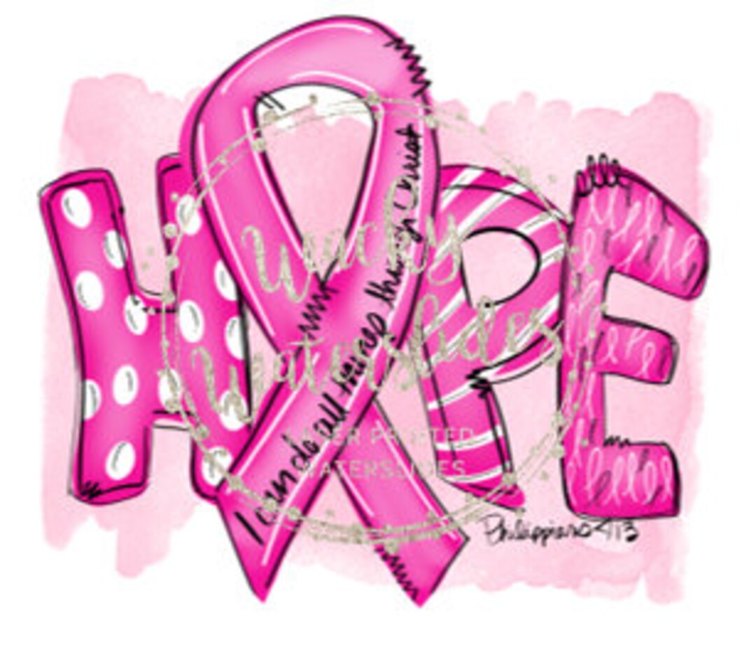 3.5 Clear Hope Cancer Waterslide for Tumblers Laser Printed High ...