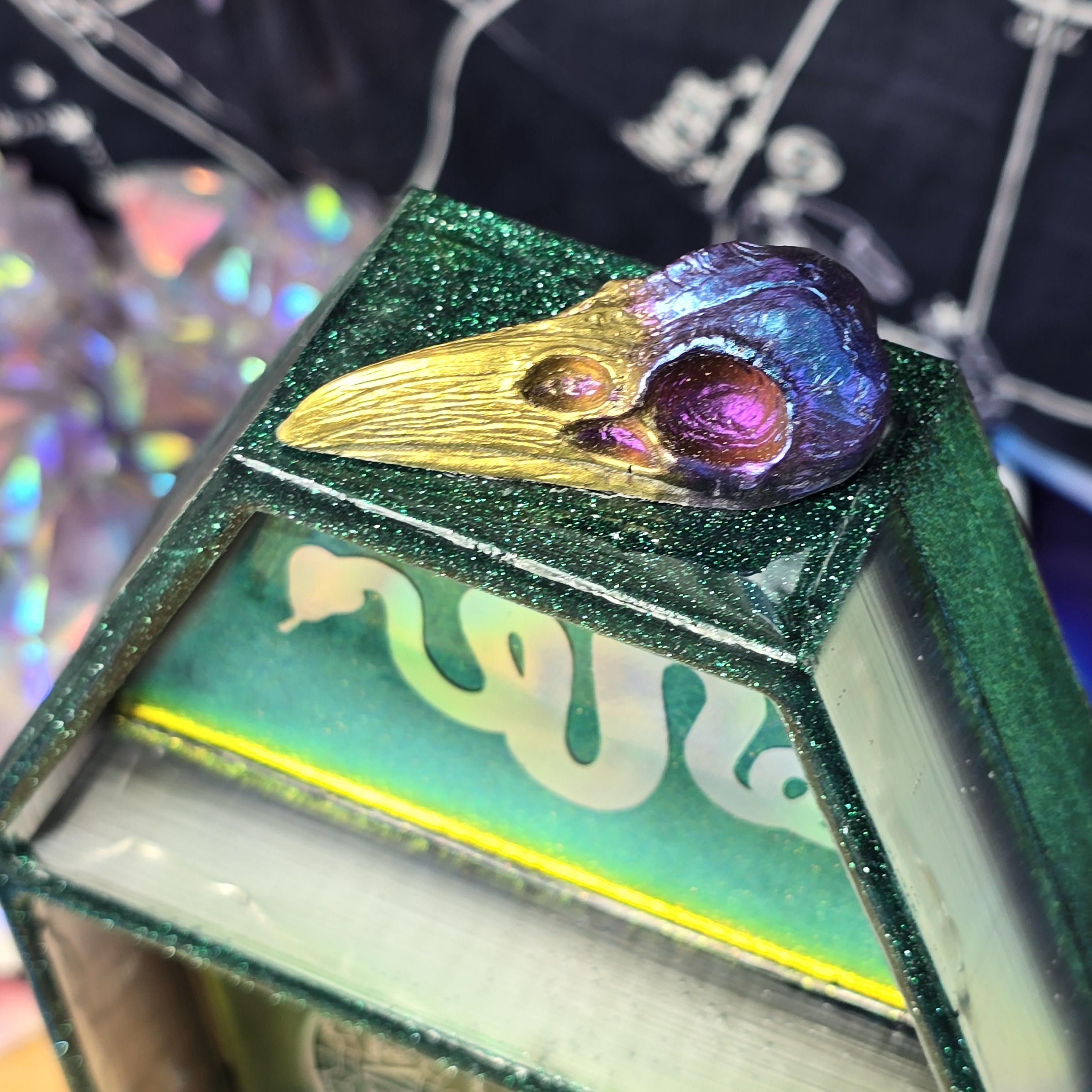 Light up Coffin Shelf With Ravens Skull, Holographic, Trinket Display ...