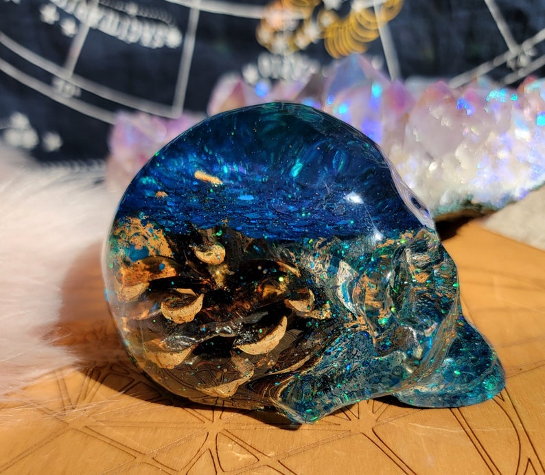 Sparkly Half Skull, Pinecone Altar Decor, Skull Lover Gift - Etsy