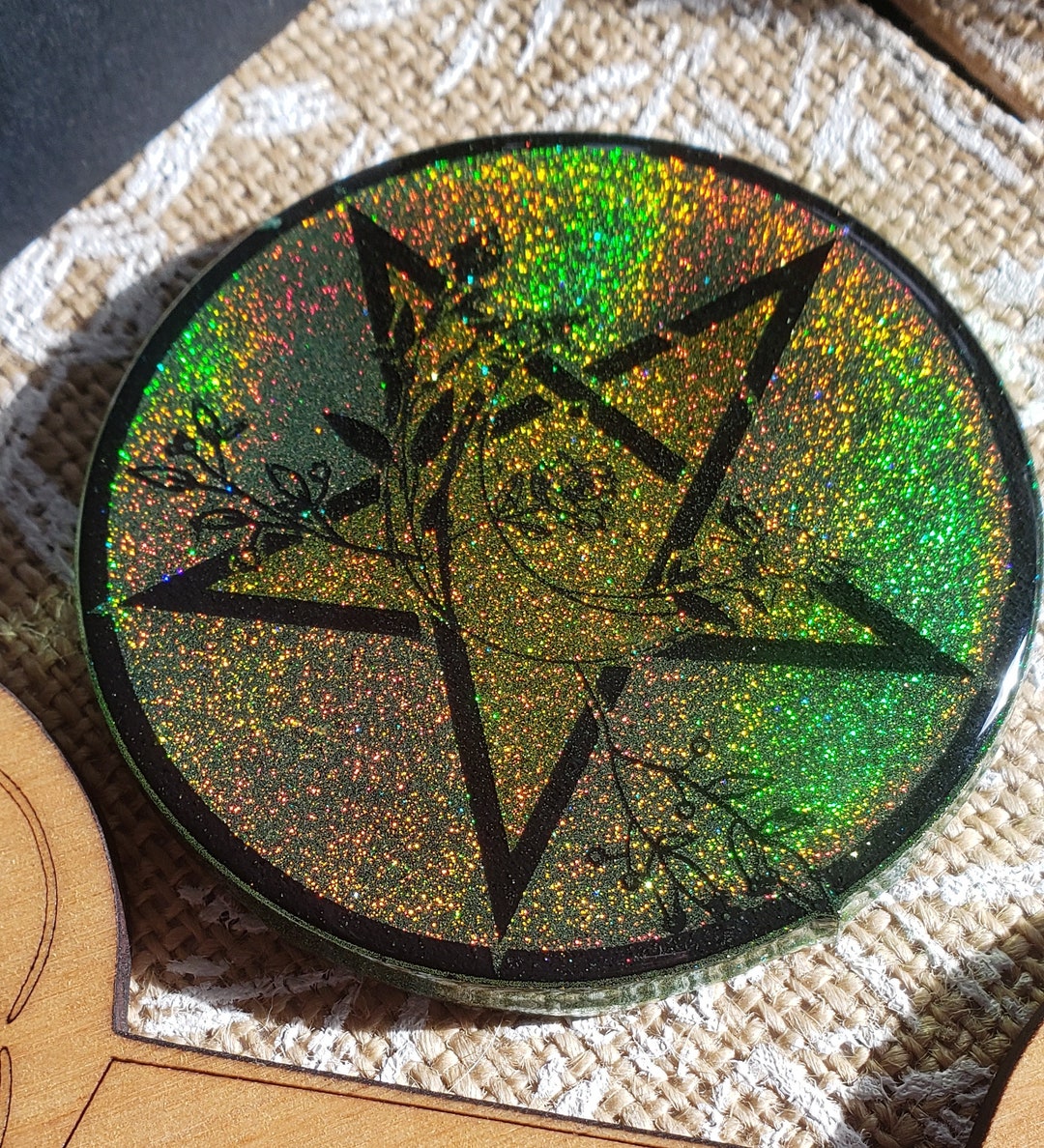 Sparkling Pocket Sized Mirror for Purse, Travel, Small Mirror, Scrying ...