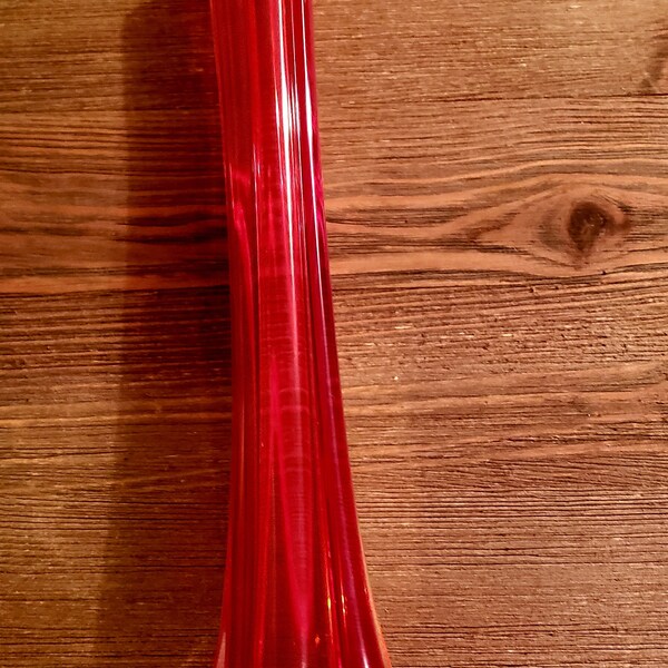 Tall Red Glass Vase - Etsy