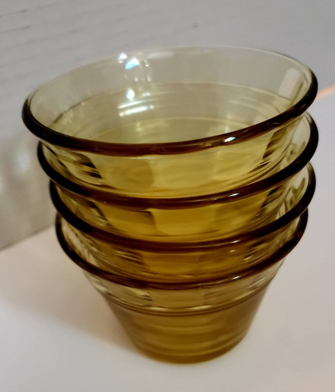 Vintage Amber Glass Fruit, Dipping Sauce Bowls, Custard Bowls/4 Piece ...