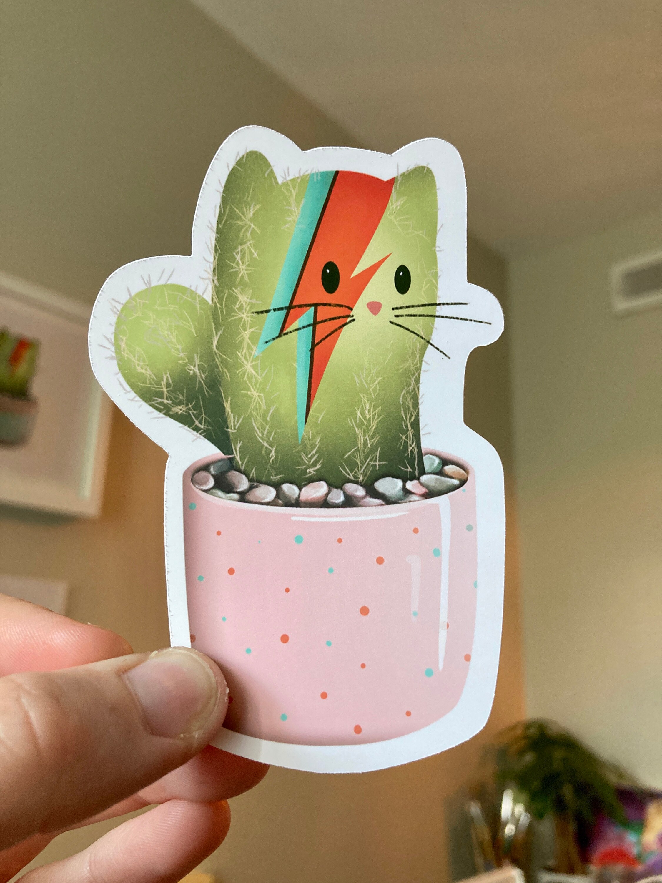 Stardust Cactus Vinyl Stickers Cute Nopal Cat Cactus Matte - Etsy