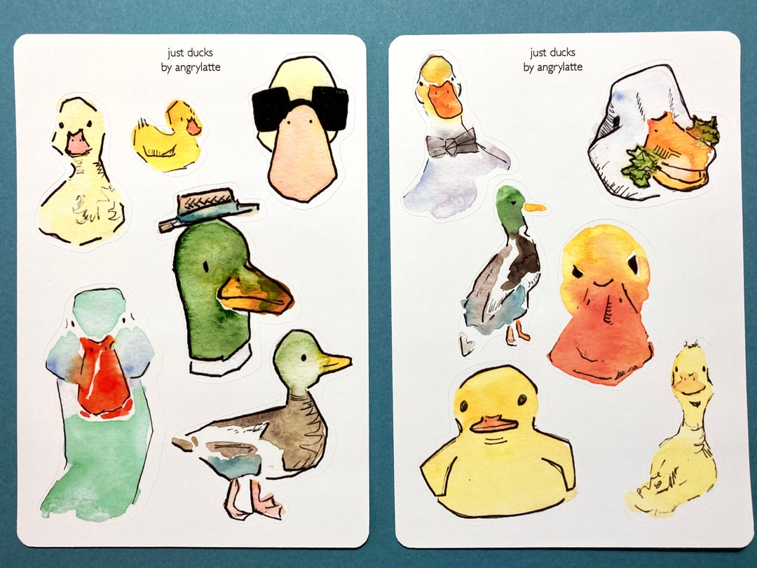 Cool Dapper Ducks - vinyl sticker vellen van eenden geïllustreerd met ...