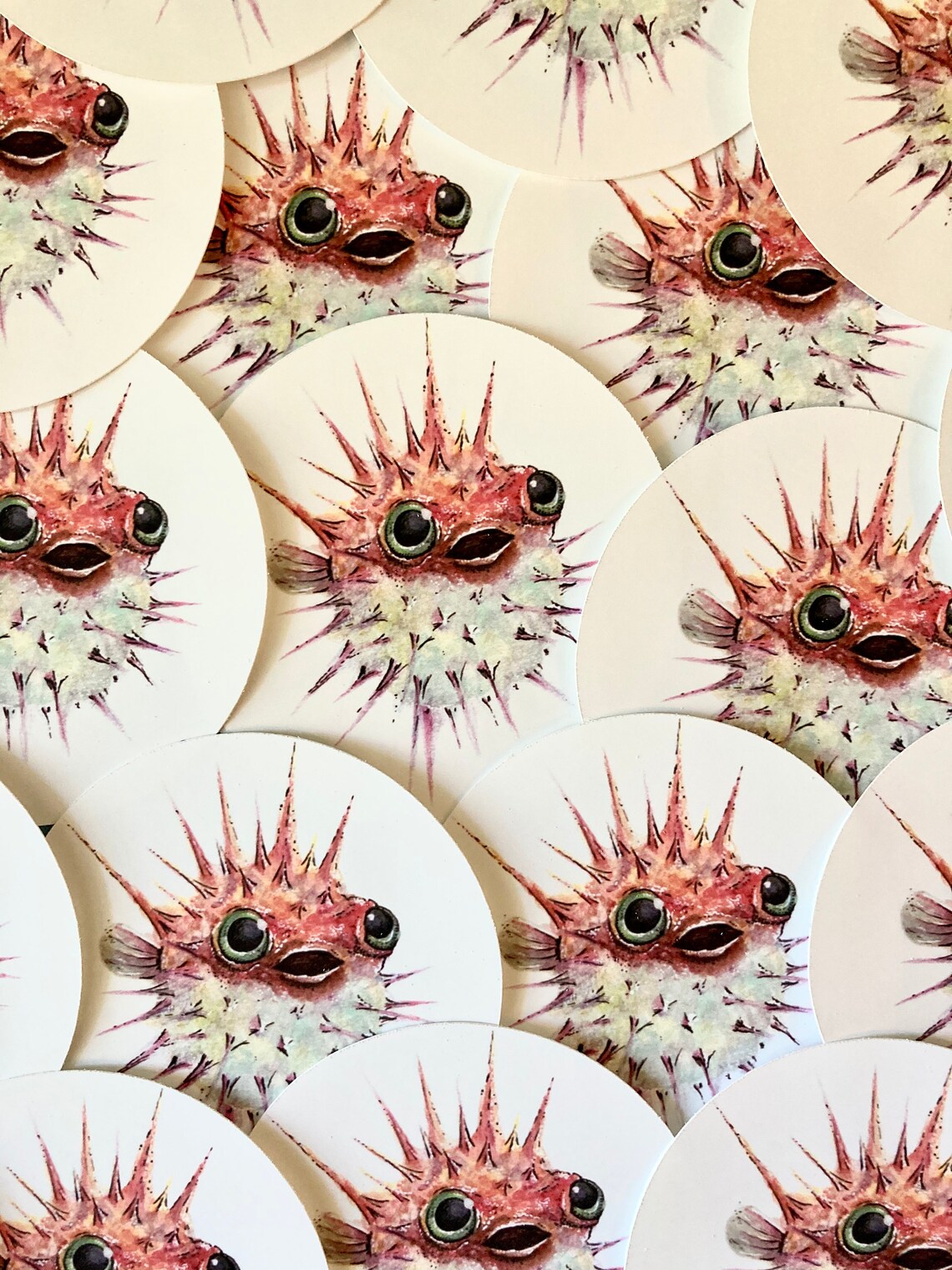 Puffer Fish Vinyl Sticker 2.5-in in size weatherproof | Etsy