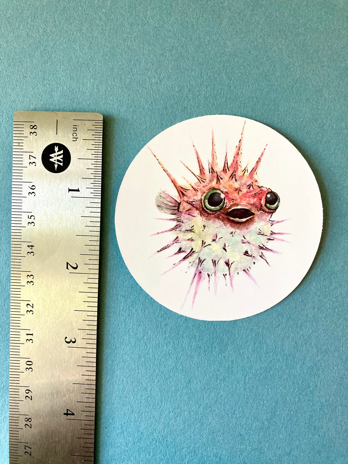 Puffer Fish Vinyl Sticker 2.5-in in size weatherproof | Etsy