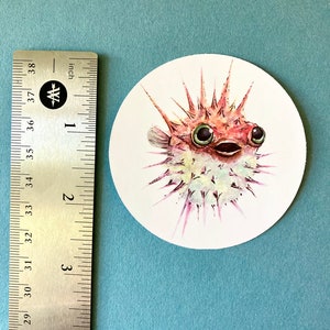 Puffer Fish Vinyl Sticker - 2.5-in in Size - Weatherproof Handmade ...