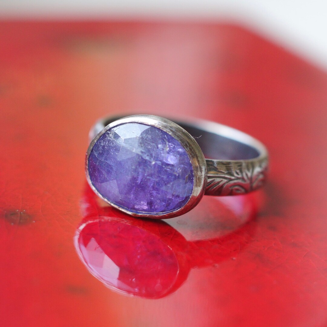 Winter! Custom Purple Blue Tanzanite Ring in 925 Sterling Silver ...