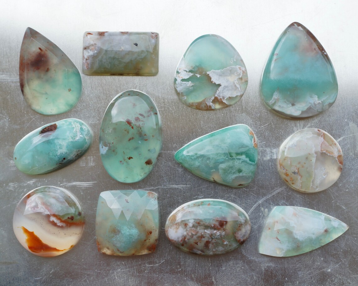 SMALL. Aqua Chalcedony! 17-26 Mm. Choose a Gorgeous Seafoam Green Ocean ...