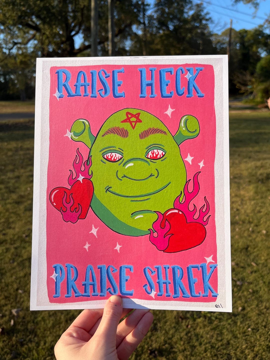 Raise Heck Praise Shrek - Print - Etsy