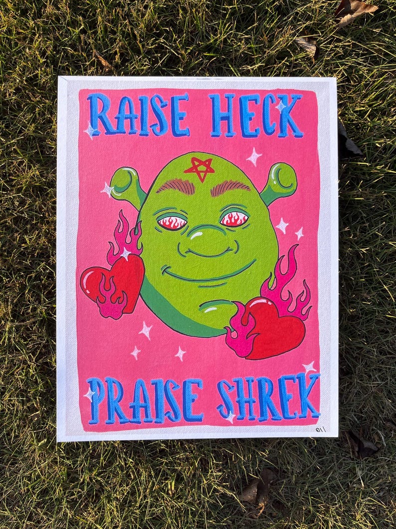 Raise Heck Praise Shrek - Print - Etsy