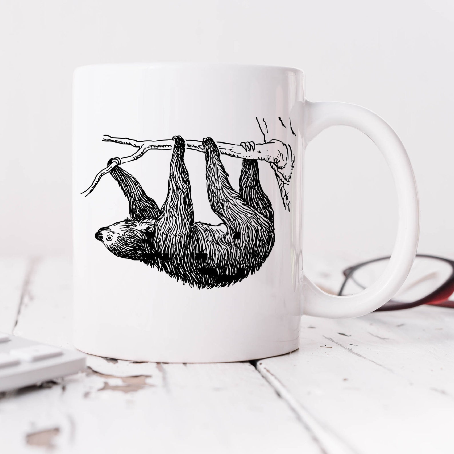 Sloth Coffee Cup Sloth Coffee Mug Sloth in Tree Sloth - Etsy