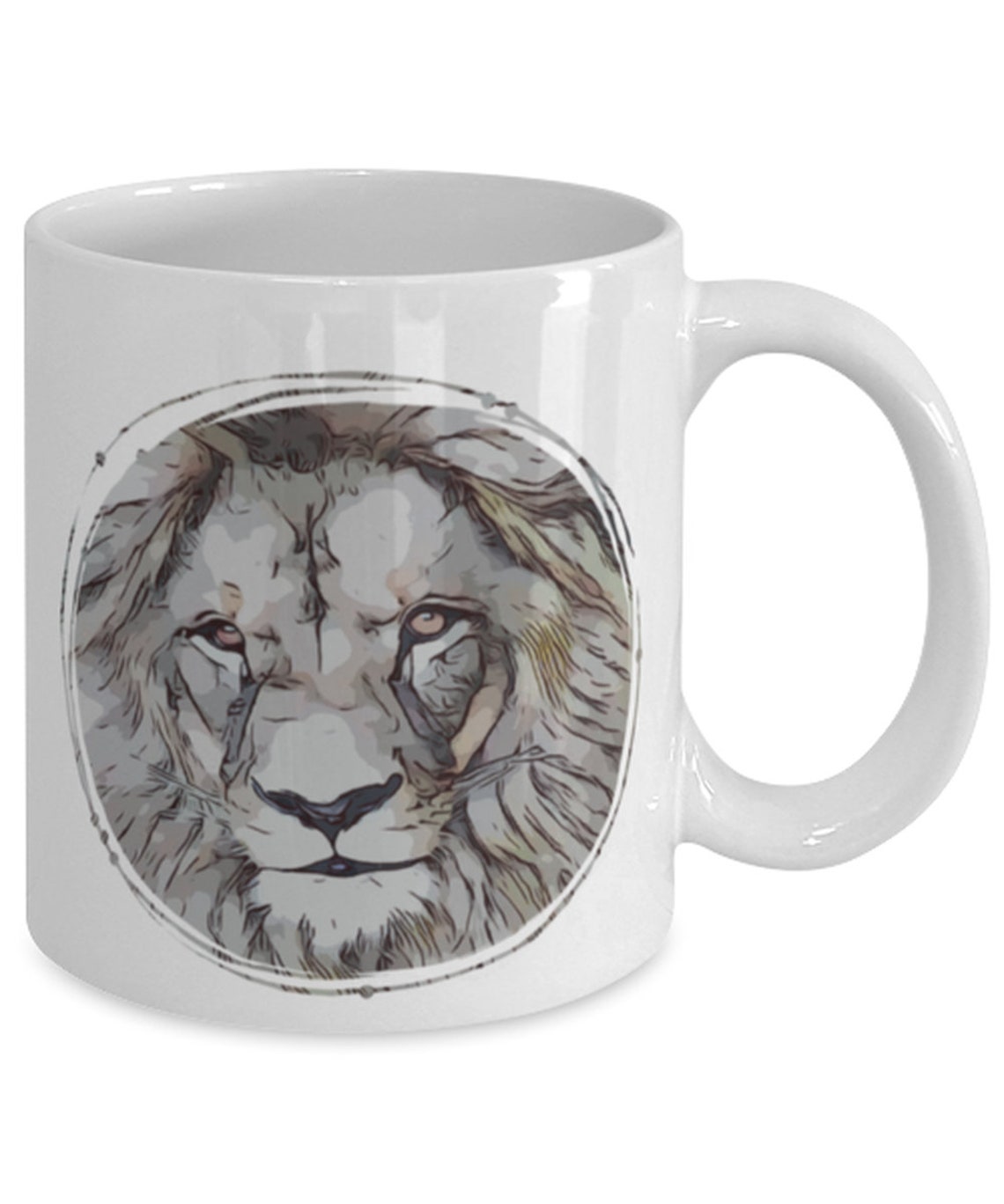 Male Lion Mug Majestic Lion Head Ferocious Lion Head on Mug - Etsy UK