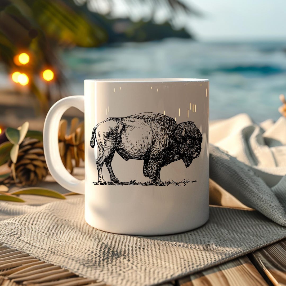 Bison Coffee Cup, Bison Coffee Mug, American Buffalo, American Bison ...