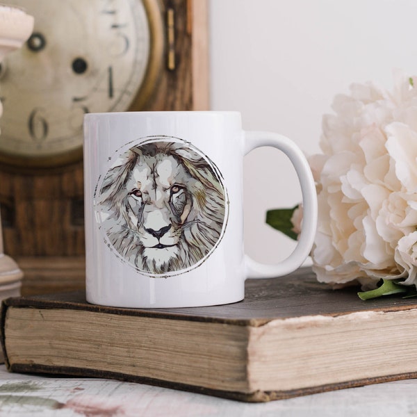 Lion Head Ceramic Mug - Etsy