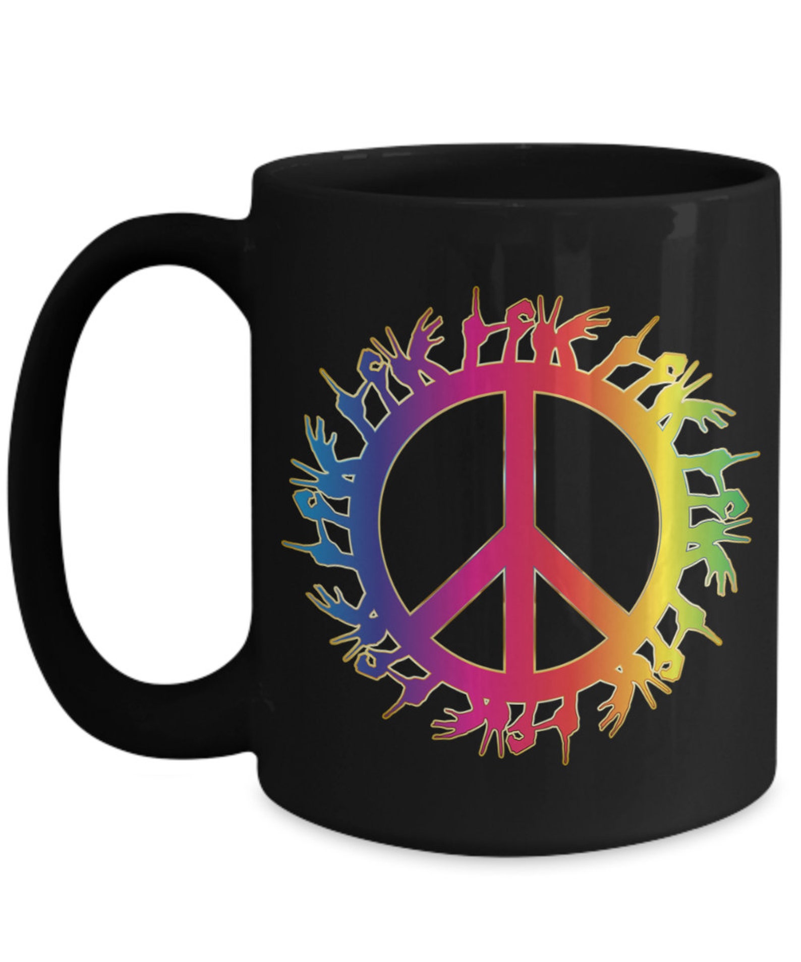 Peace Man Mug Peace and Love Coffee Cup World Peace Mug - Etsy
