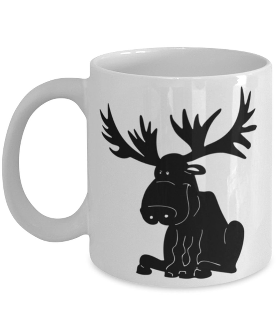 Fun Moose on 11 Oz White Ceramic Coffee Cup Canadian Moose - Etsy