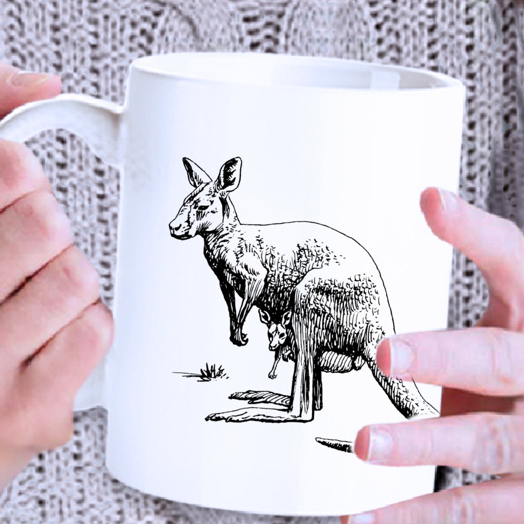 Fantastic Australian Kangaroo, White Ceramic Coffee Mug, Any Animal ...