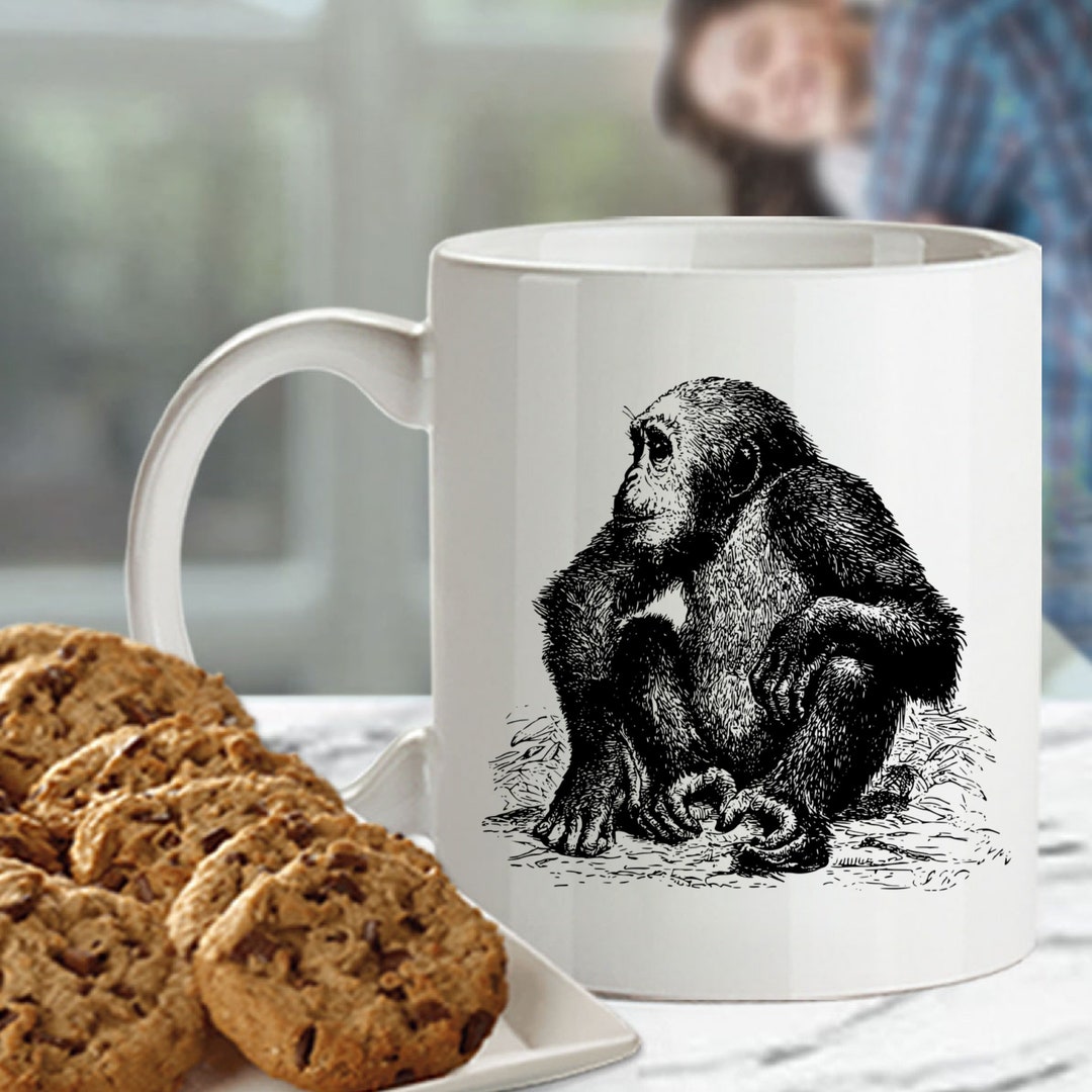Chimpanzee Coffee Cup, Chimpanzee Coffee Mug, Chimp Coffee Cup, Chimp ...