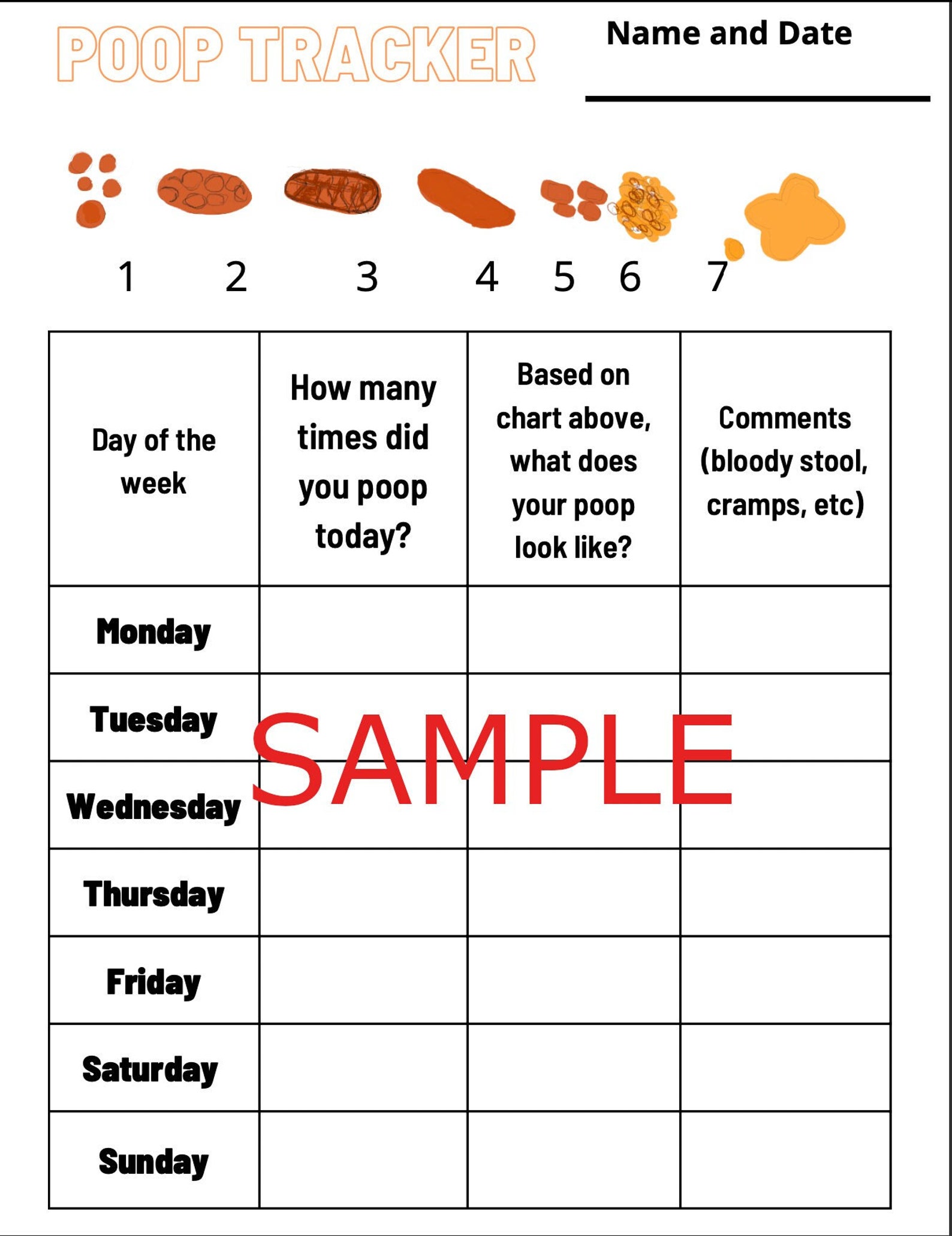 Poop Tracker - Etsy Hong Kong