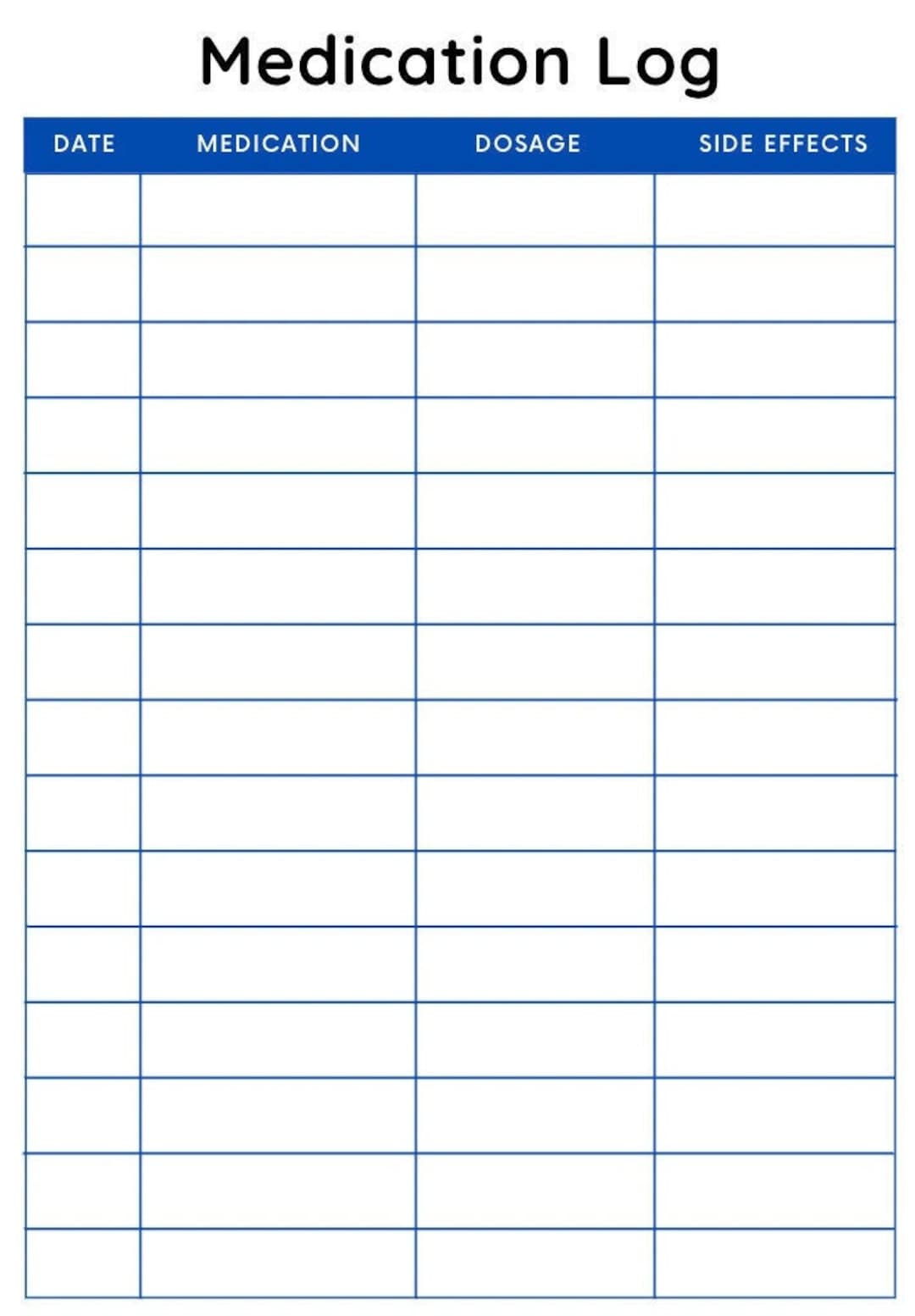 Medication Log - Etsy