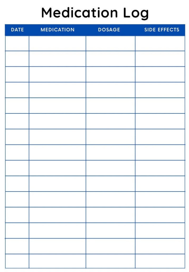 Medication Log - Etsy