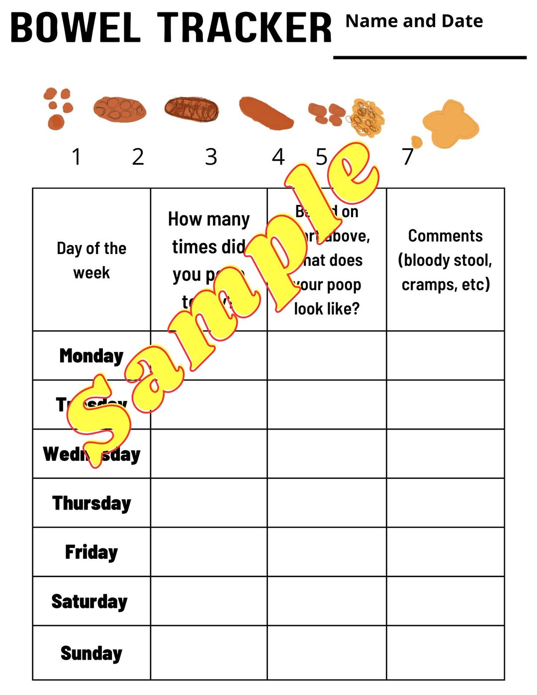 Bowel Tracker - Etsy