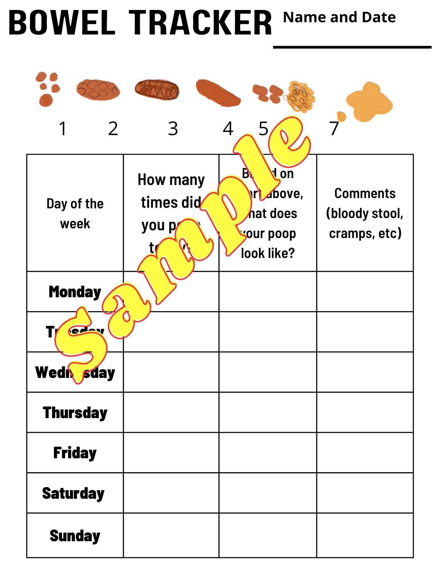 Bowel Tracker - Etsy