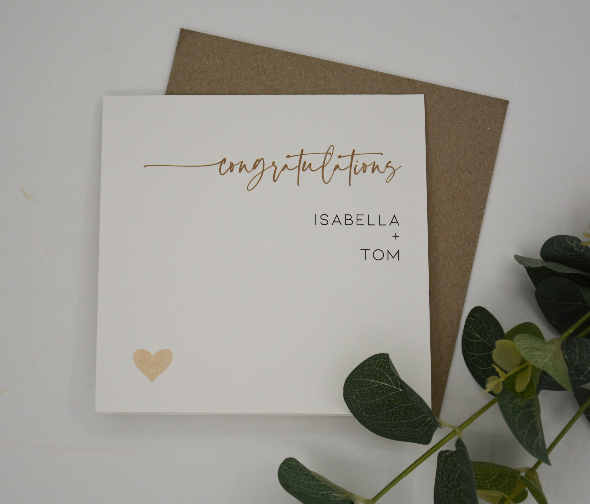 Personalised wedding card & envelope. 12.5 x 12.5cm square | Etsy