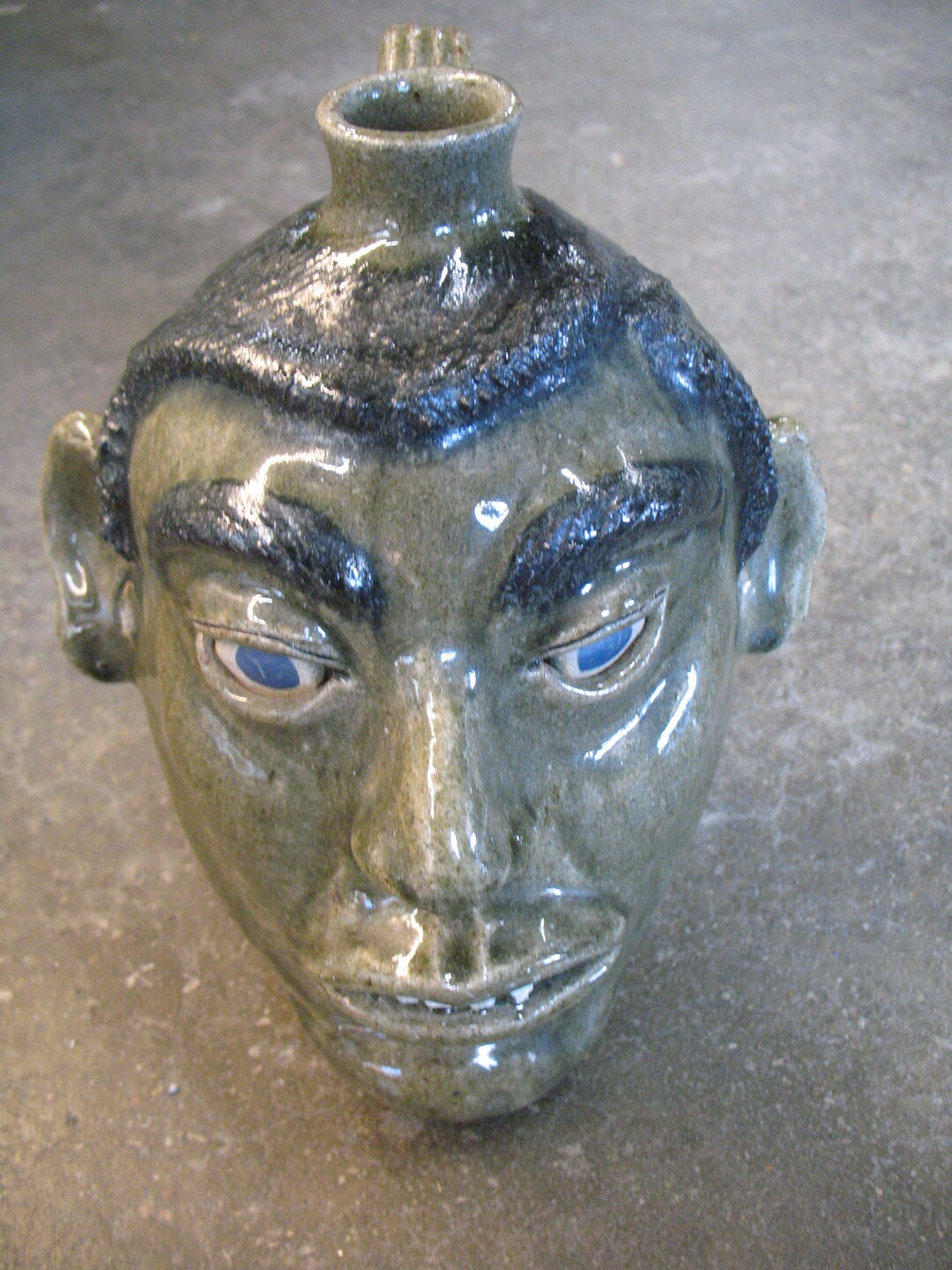 2002 Michael Crocker Artist Signed Pottery Face Jug - Etsy UK