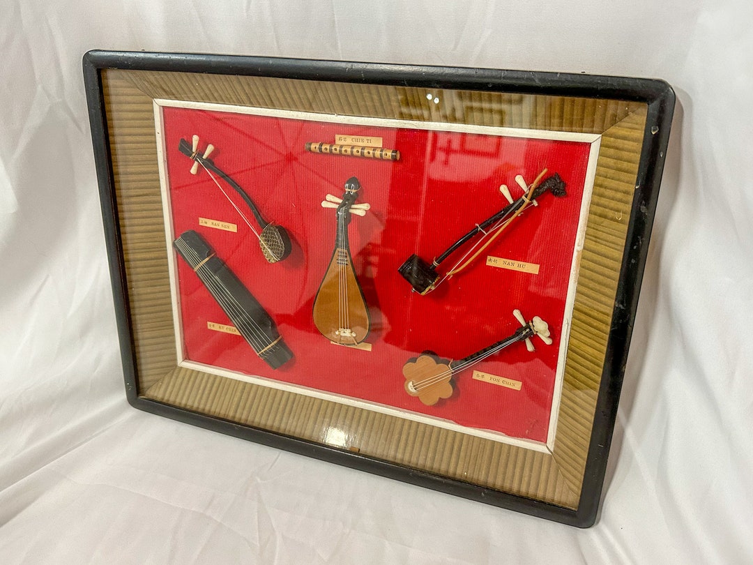 Framed Mini East Asian Musical Instruments Shadowbox Art - Etsy