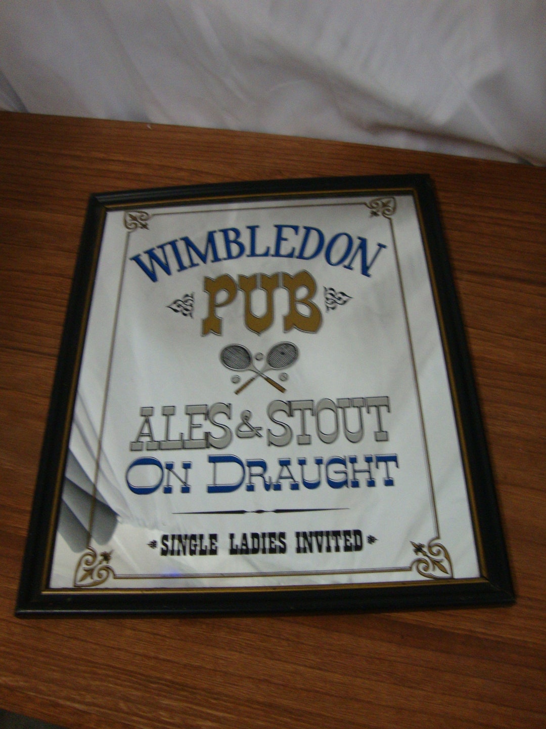 Vintage Wimbledon Pub Man Cave Bar Mirror Sign - Etsy