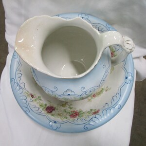 Antique Alba China Floral With Gold Trim Wash Basin and Pitcher Set - Etsy