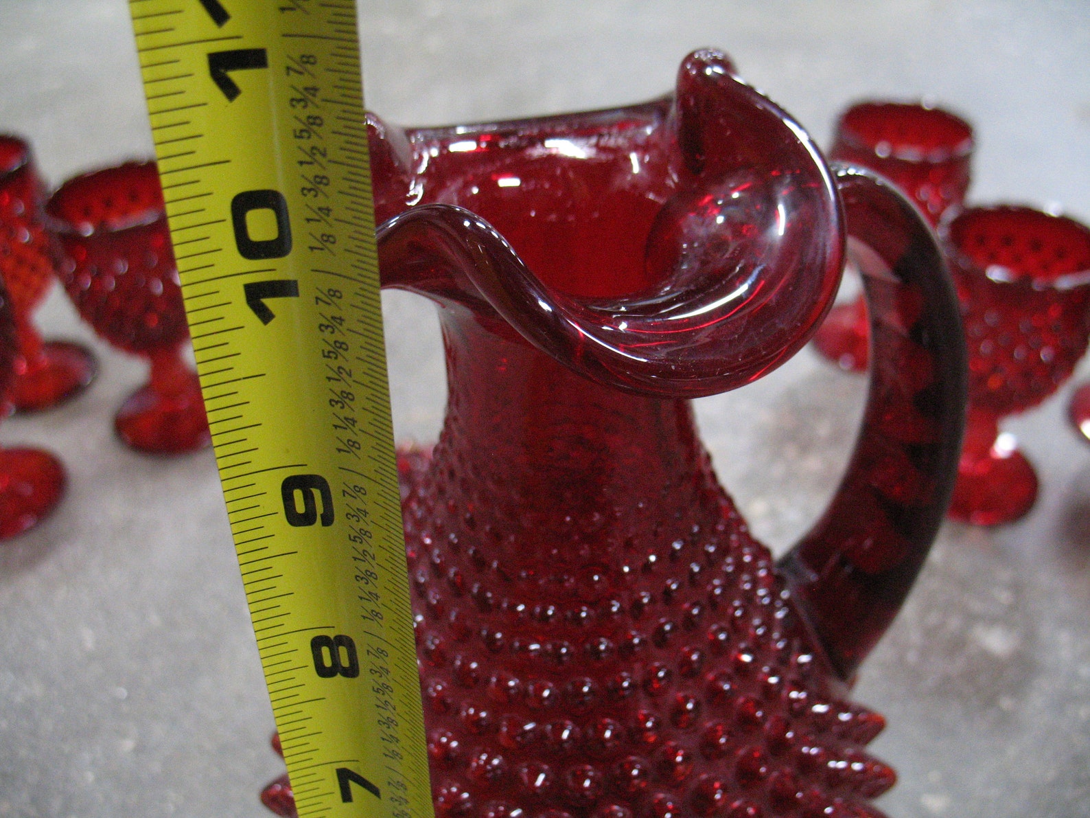 Vintage Fenton Ruby Red Carnival Hobnail Decor Decanter and - Etsy