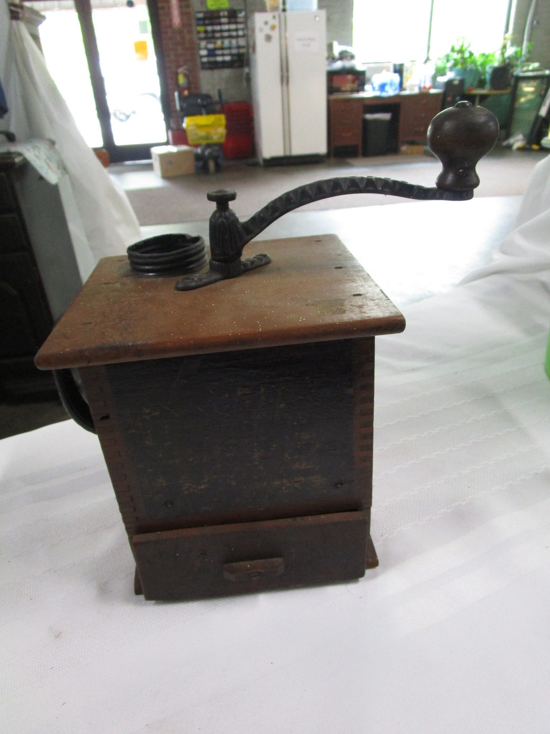 Vintage Sun Manufacturing Solid Wood Hand Coffee Grinder With Drawer - Etsy