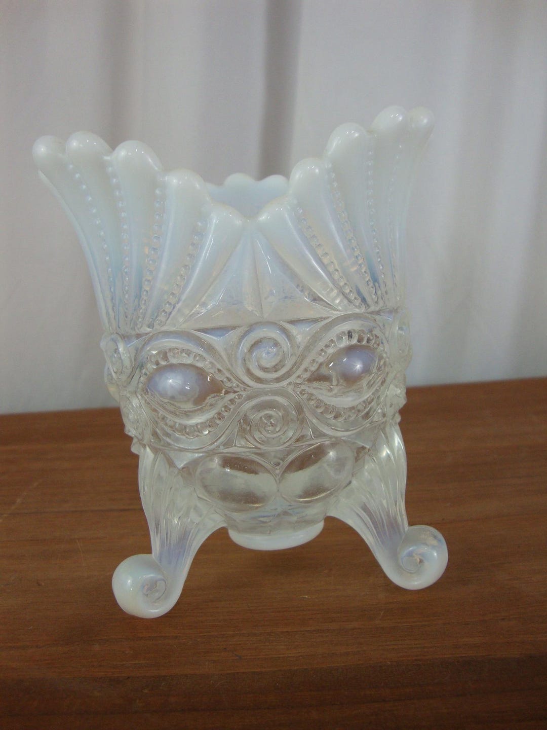 Vintage Mosser Clear Opalescent Eye Winker Spooner Tripod Bowl - Etsy
