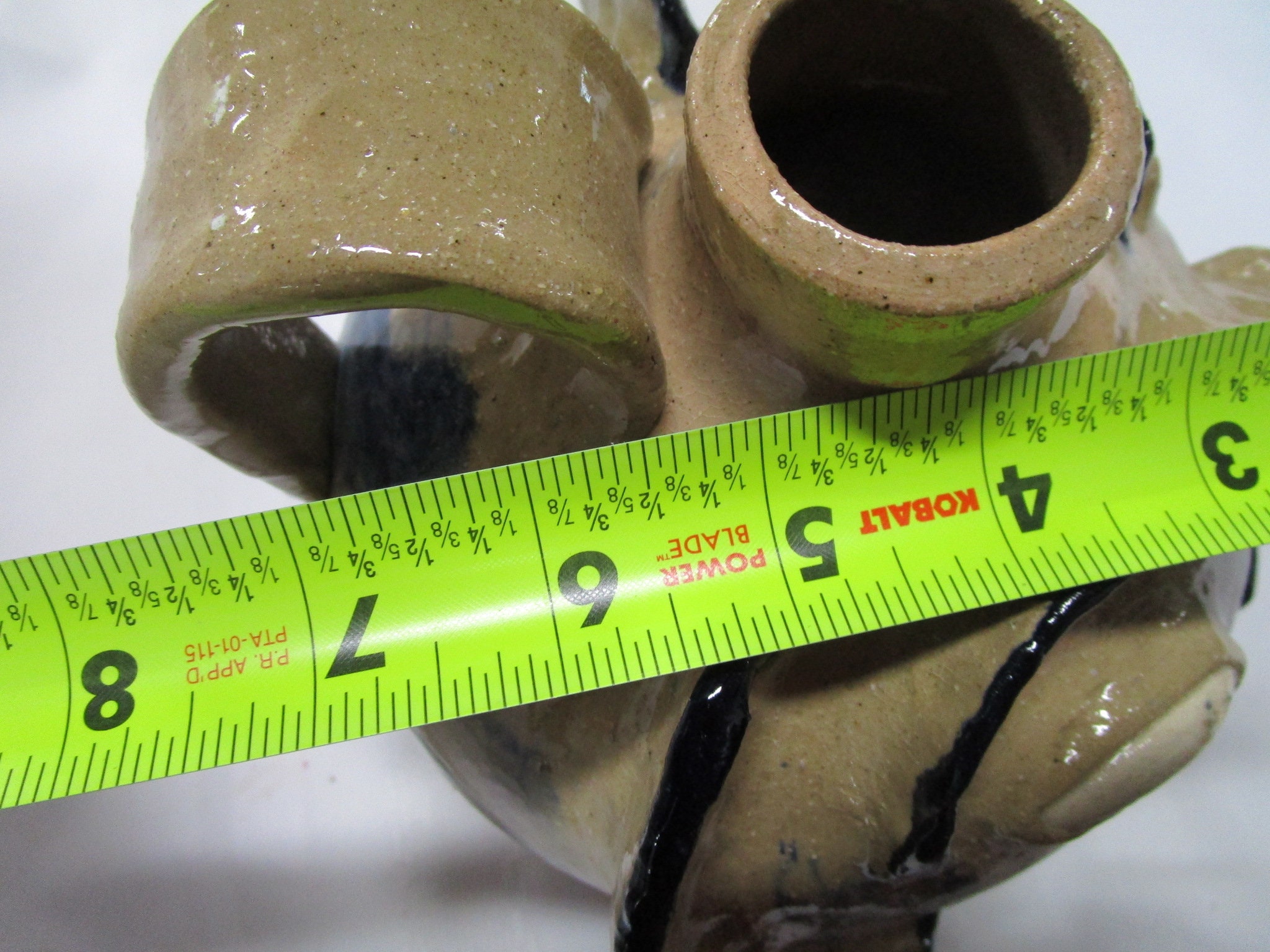 Dale Costner Signed Folk Art Pottery Blue Ridged Ugly Face Jug | Etsy