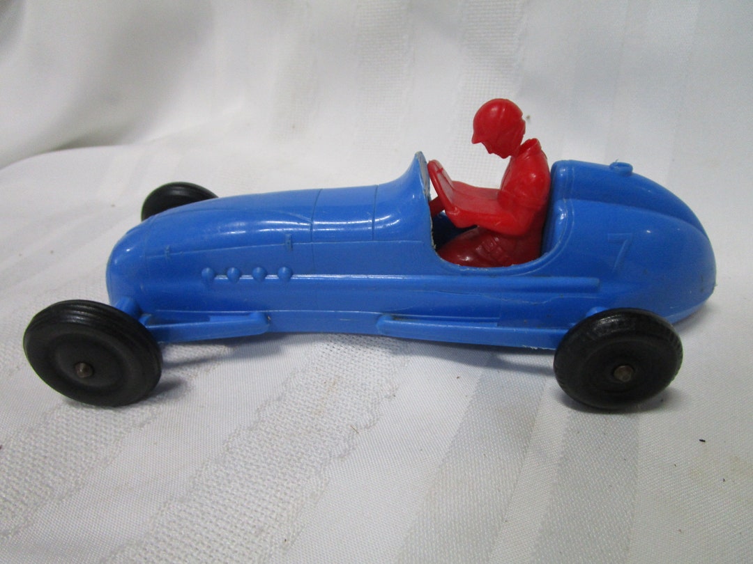 Vintage Processed Plastics Co. No. 7 Blue Plastic Toy Race Car With ...