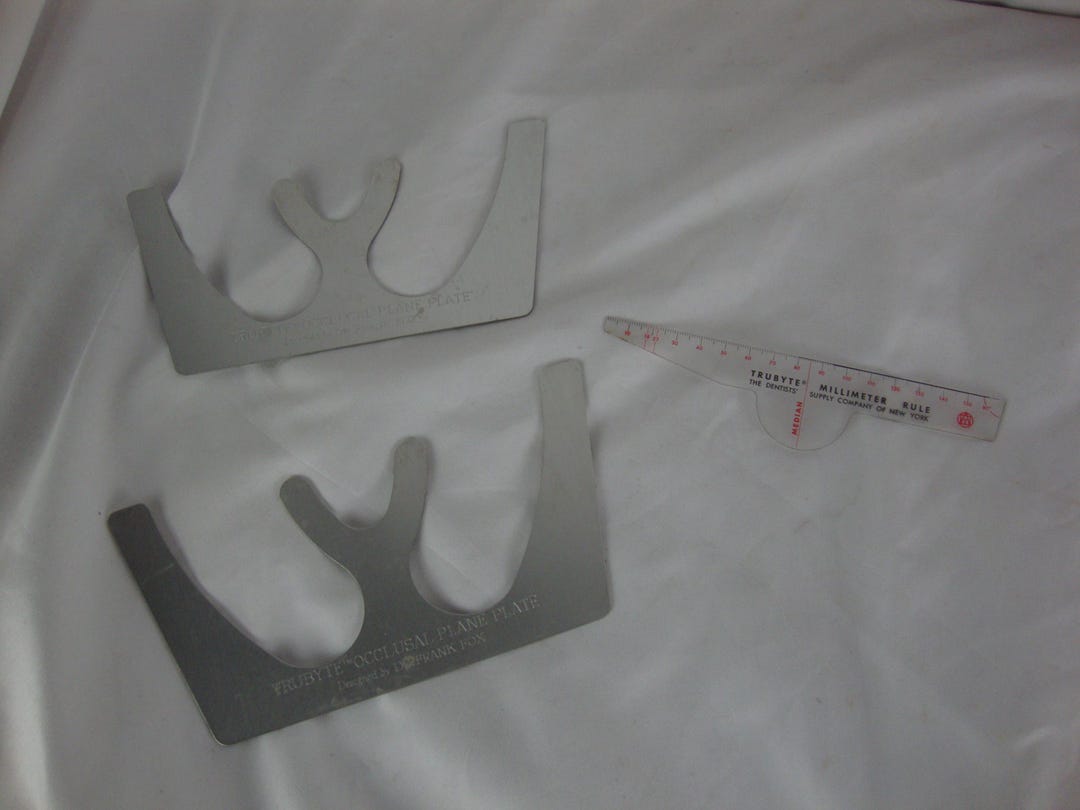 Two Vintage Trubyte Occlusal Aluminum Plane Plates With Clear Plastic ...