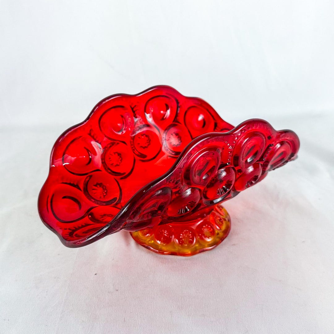 Vintage Small LE Smith Ruby Red Moon & Stars Banana Boat - Etsy