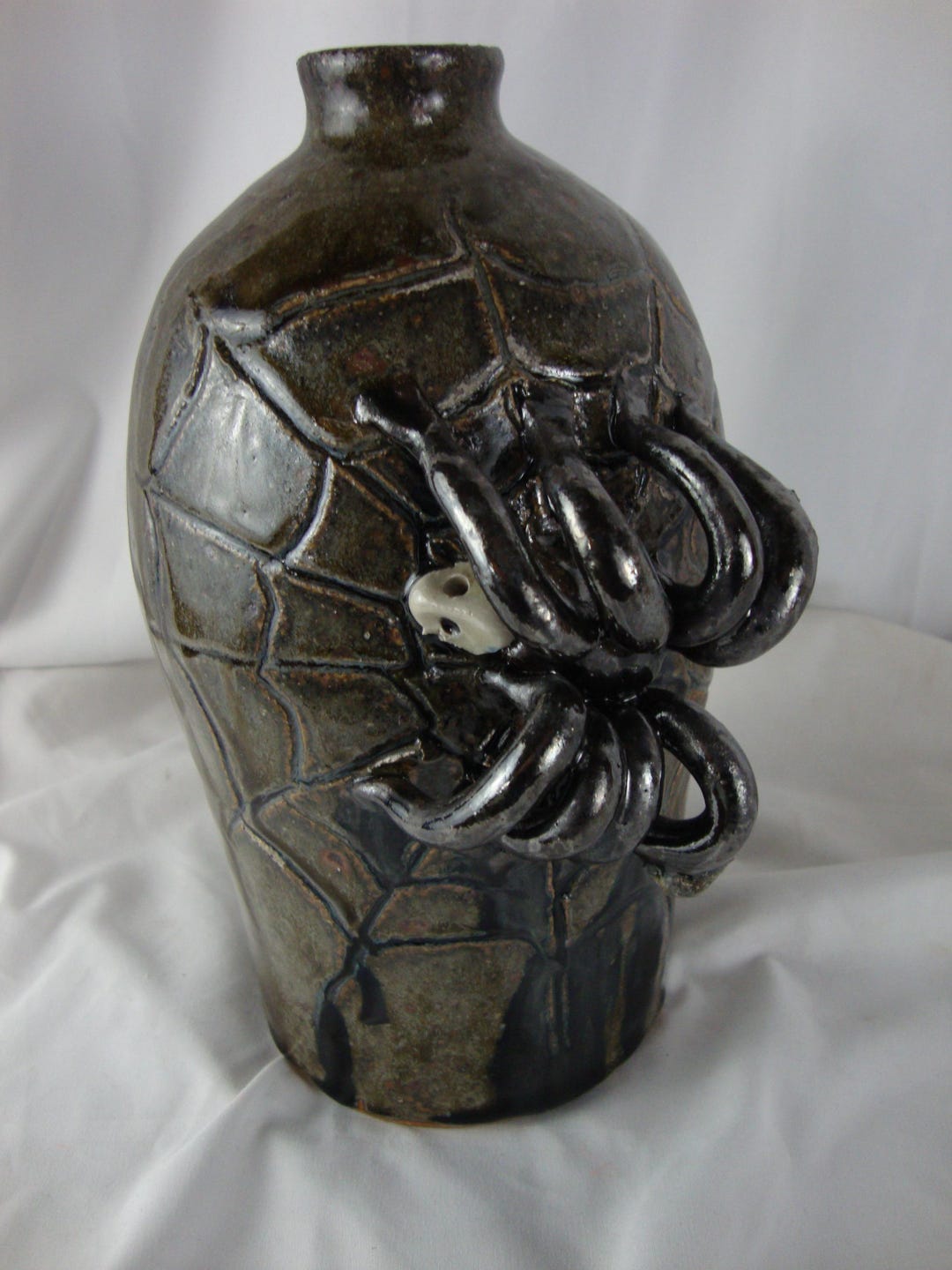 Jeff Standridge Folk Art Pottery 3D Spider Ugly Face Jug - Etsy