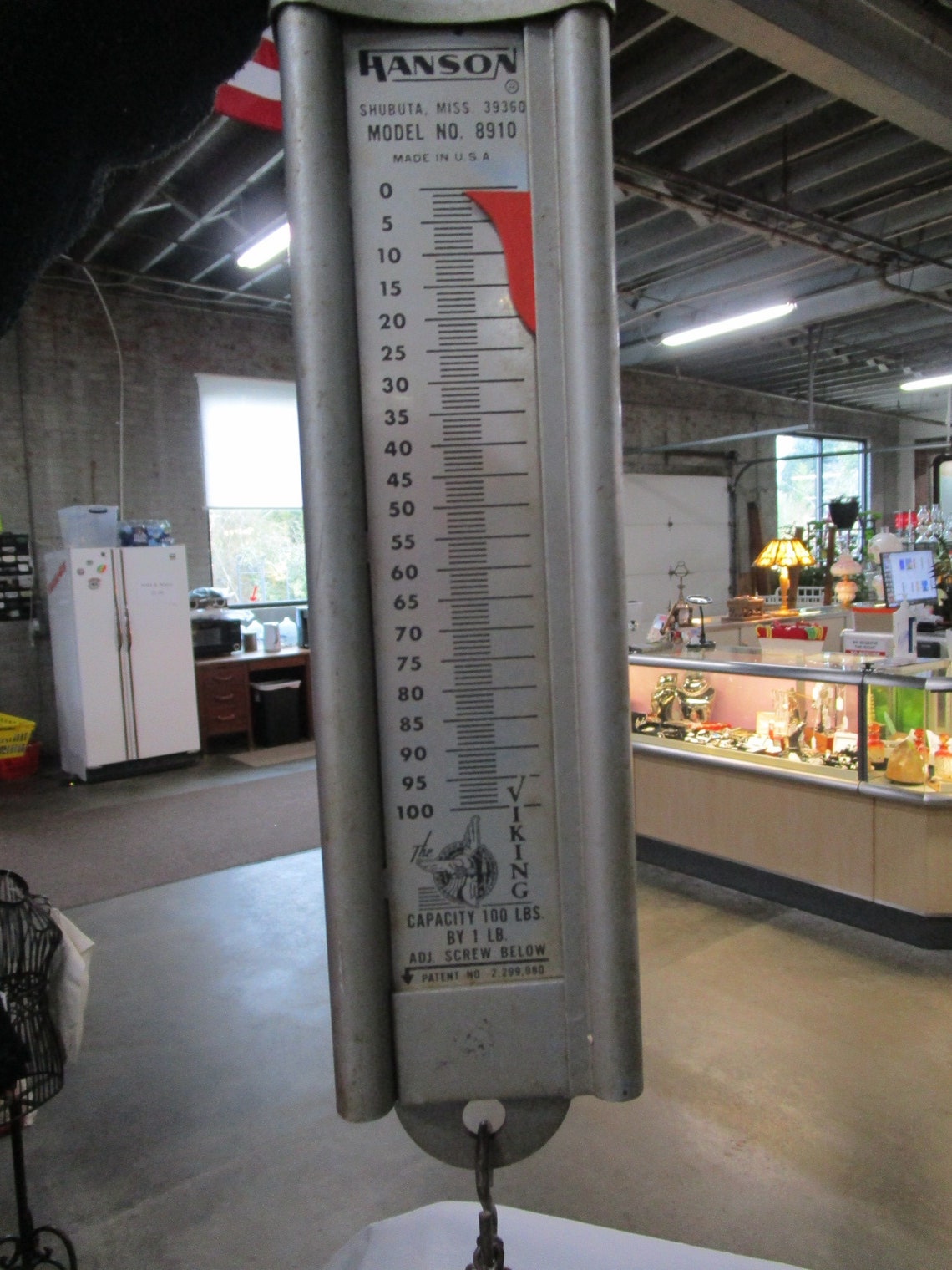 Vintage Hanson Viking 100 Lb Capacity Shop Scale With Galvanized Metal ...