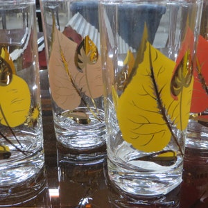Vintage Autumn Leaves Gold Leaf Glassware Set of 8 - Etsy