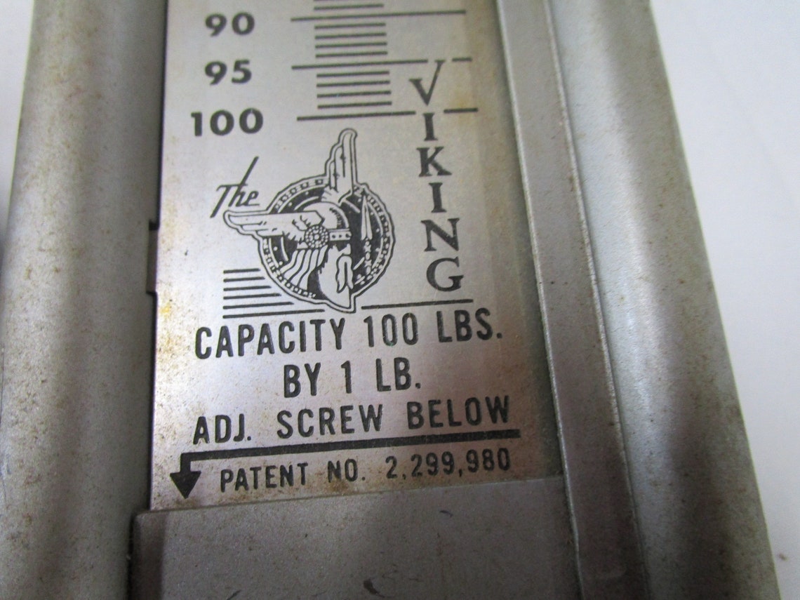 Vintage Hanson Viking 100 Lb Capacity Shop Scale With Galvanized Metal ...