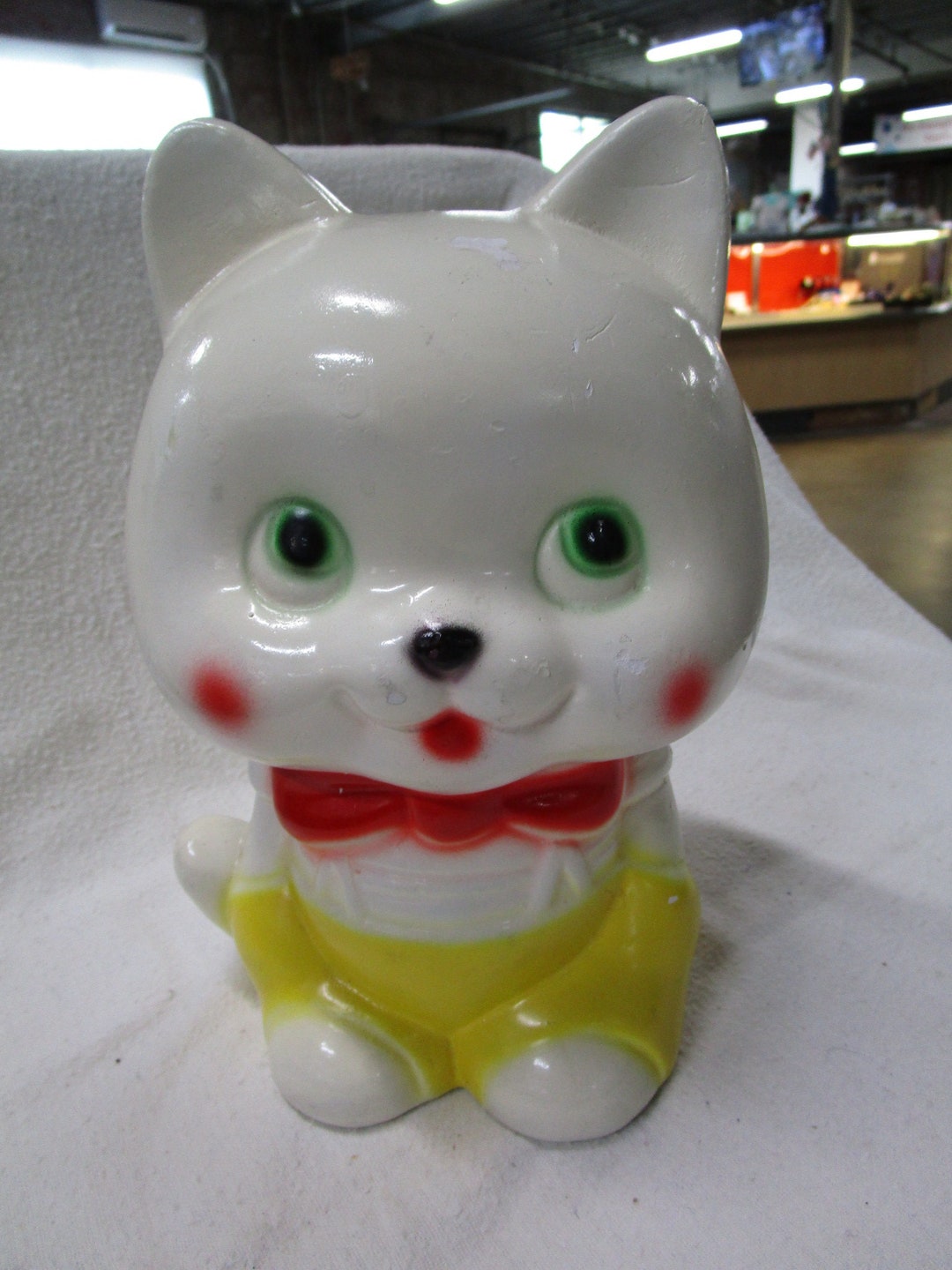 Vintage Ceramic Painted Cat/dog Coin Bank - Etsy