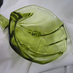 Vintage Duncan Miller Green Glass Horn of Plenty Cornucopia Decor - Etsy